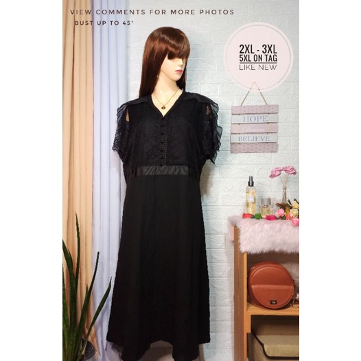 3XL - PLUS SIZE - Formal Black High Quality Dress | Shopee Philippines