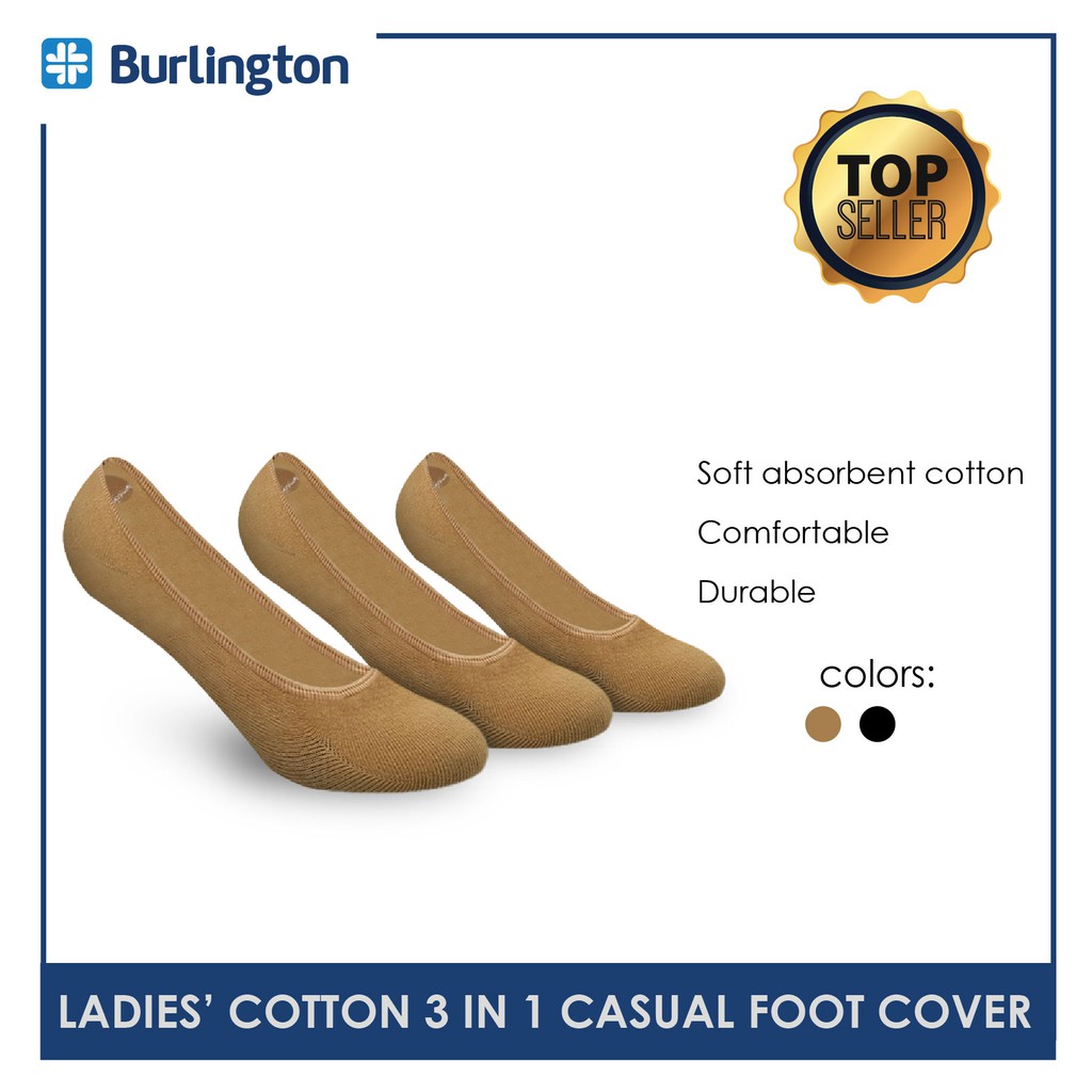 Burlington Ladies' No Show Lite Thin Casual Anti Slip Socks 3 pairs in ...