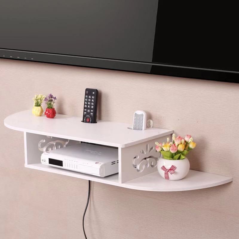 Wall Mounted Shelf Hanging Shelf Storage Rack Router Wireless Wifi TV ...