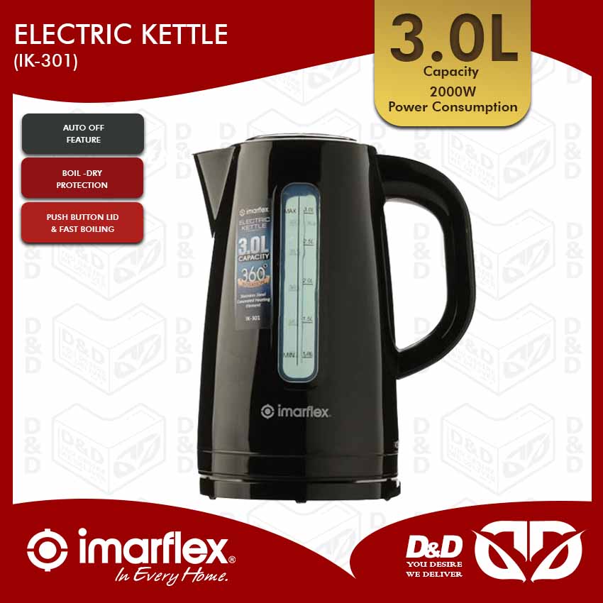 D&D | Imarflex Electric Kettle with 3L Capacity, Auto OFF Feature ...
