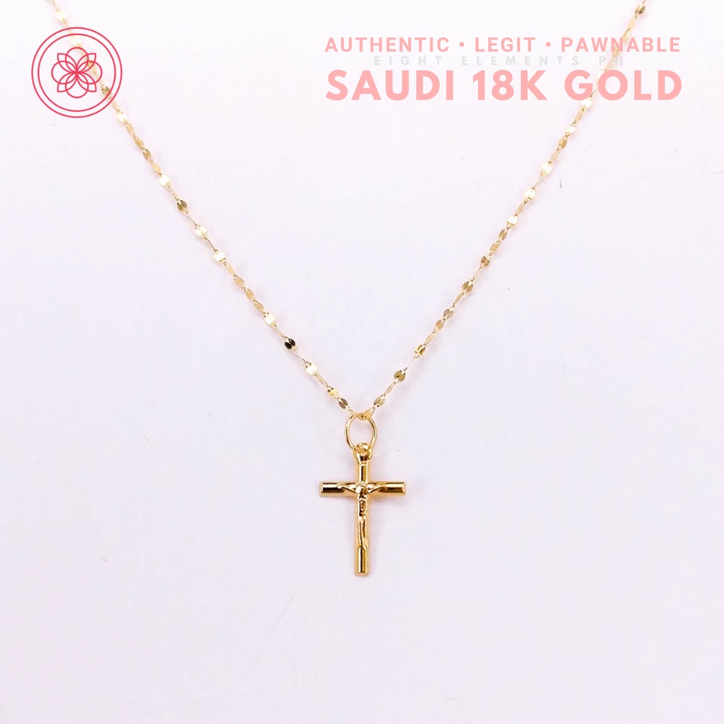 COD PAWNABLE 18k Legit Original Pure Saudi Gold Half Cross Crucifix ...