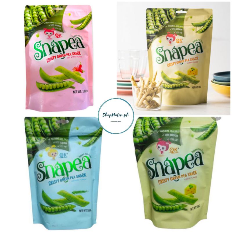 Snapea Crispy Green Peas Snack Original Cheese Hot and Spicy Flavor ...