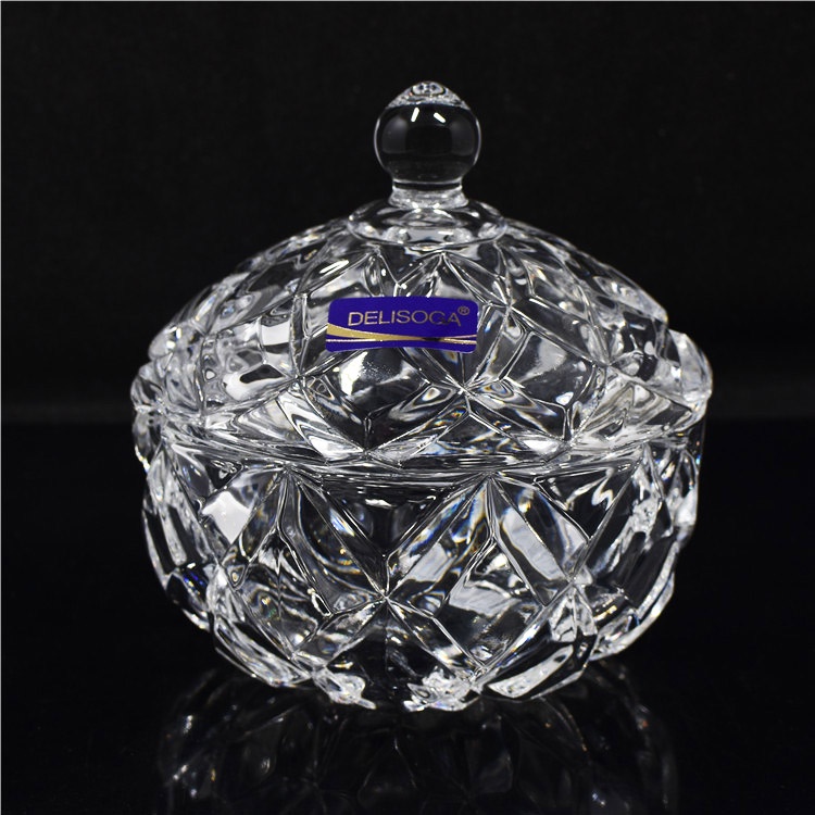 DELISOGA new crystal glass sugar bowl candy jar sauce bowl storage jar ...