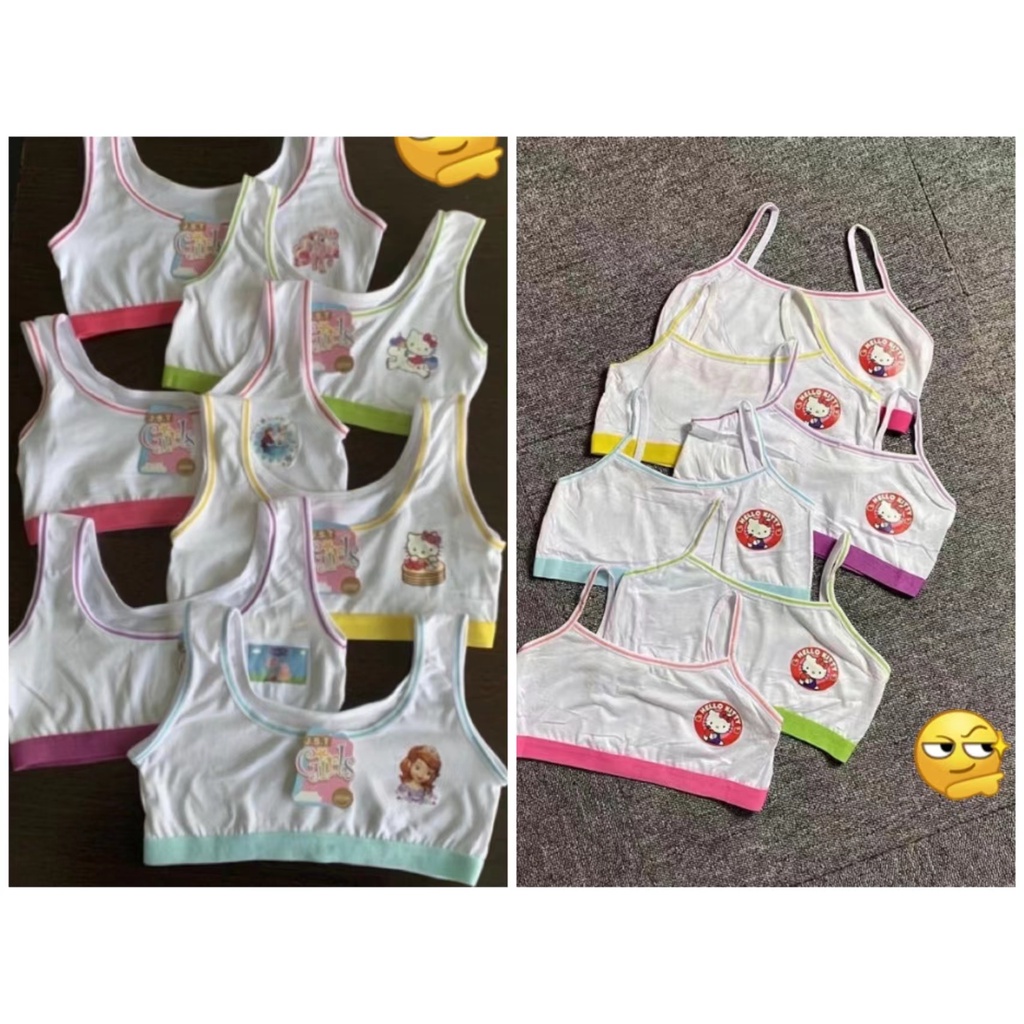 6 pcs kids stretchable baby bra for 10-12 years old girls princess ...