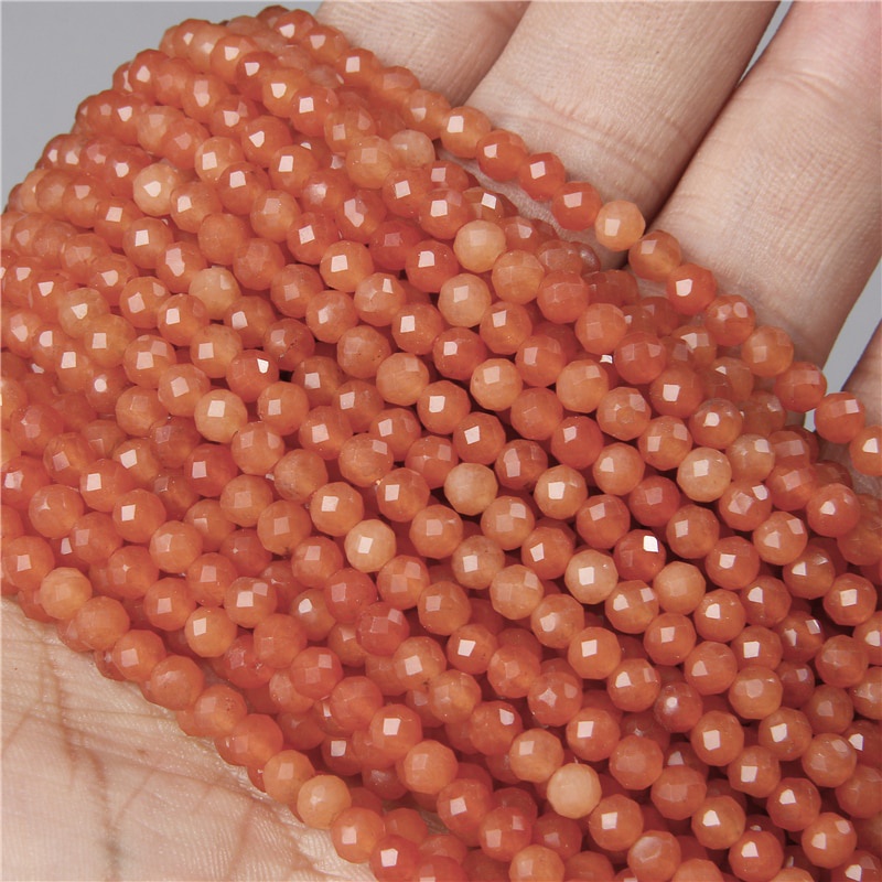 Faceted Natural Stone Bead 3mm Red Ruby Agates Quartz Morgan Gems Loose ...