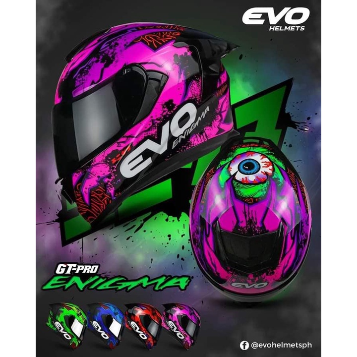 EVO GT-PRO Enigma Full Face Dual Visor Helmet | Shopee Philippines