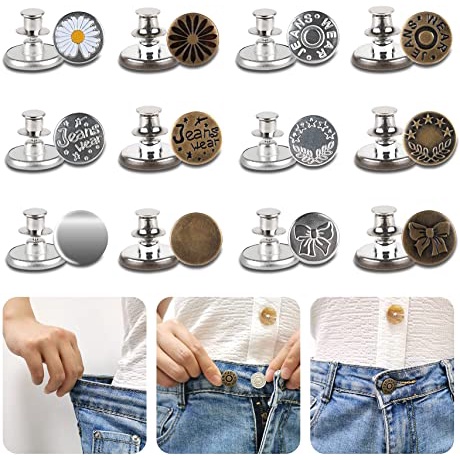 Jean Button Pins Adjustable Button Pins for Jeans No Sew Buttons Jeans ...