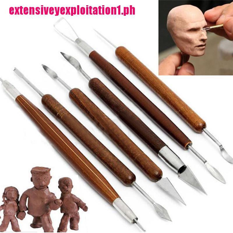 [EP]6pcs Clay Sculpting Wax Carving Pottery DIY Tools Shapers Polymer ...