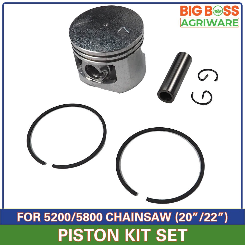 BBA Piston Kit Set for 20"/ 22" Chainsaw 5200 (52cc) / 5800 (58cc ...