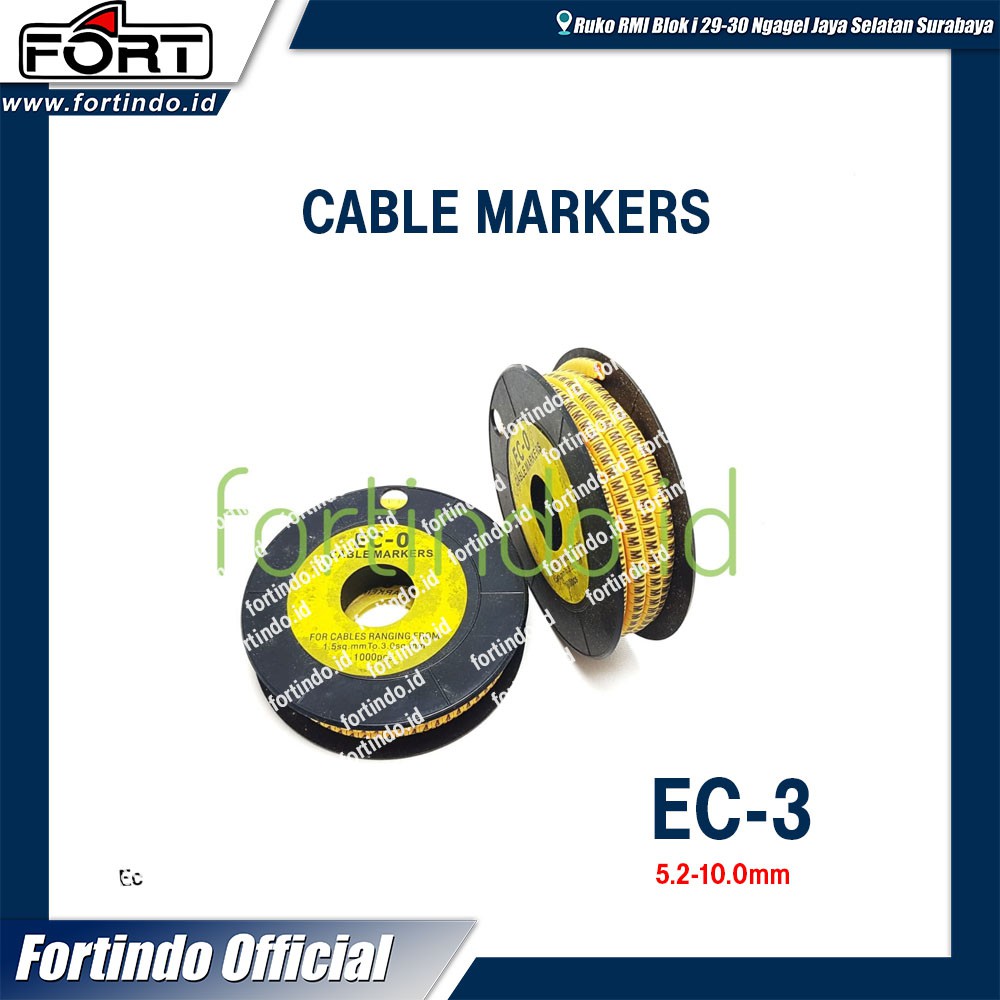 UTP Cable Labels EC-3 Cable Markers Number/Letter Cable Markers FORT ...