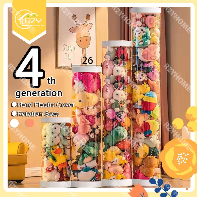 Doll storage bucket Transparent cylindrical large-capacity plush toy ...