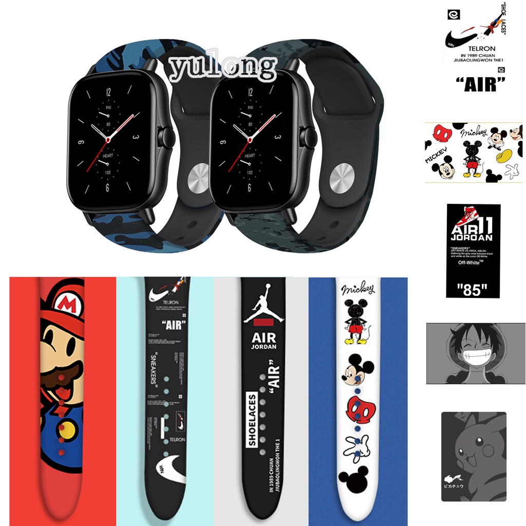 Silicone Cartoon Print Watch Strap For Huami Amazfit GTS2 GTS4 mini ...