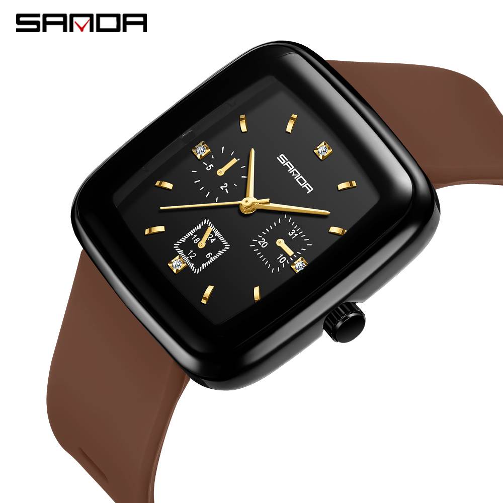 SANDA Square Design Personality Fashion Watch Luxury Men's Charm ...