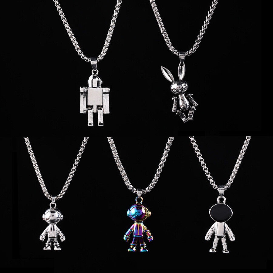 Fashion Men Spaceman Astronaut Hip Hop Pendant Necklace Chain Jewelry ...