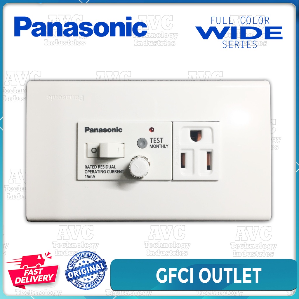 PANASONIC Wide Series GFCI EL Guard Grounding Receptacle White ...