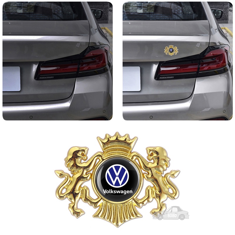 1PC Modified Lion Car Side Trunk Cover Scratches Emblem Sticker Auto ...