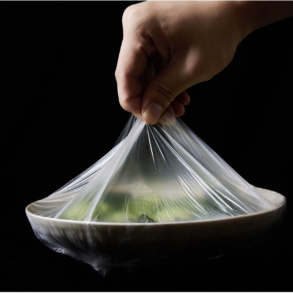 100pcs Disposable Plastic Film Bowl Cover Elastic Food Dust Covers ...