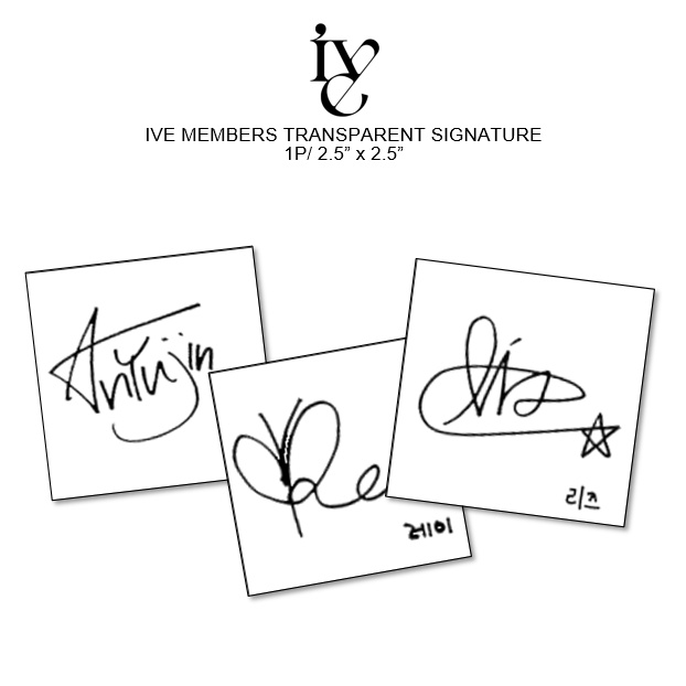 IVE MEMBERS TRANSPARENT SIGNATURE STICKERS | Shopee Philippines