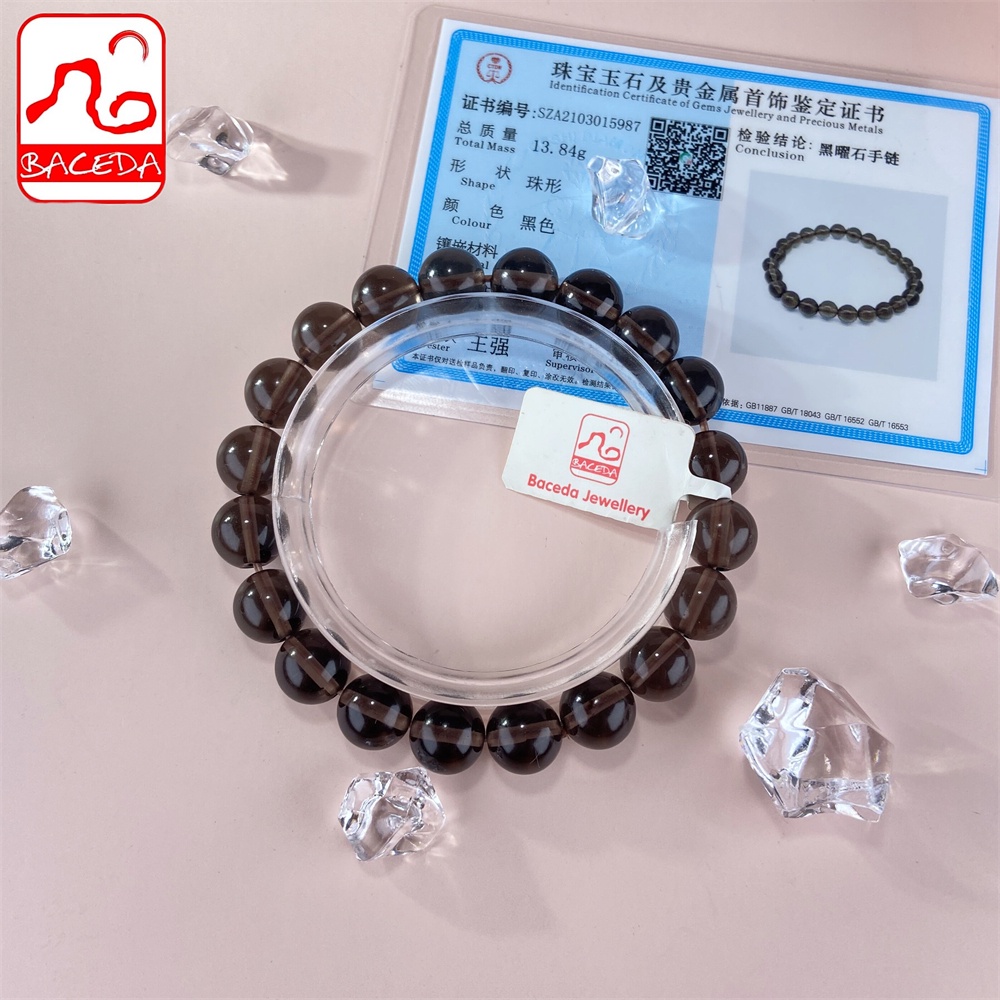 2024 lucky charm bracelet Baceda Natural Crystal Natural Ice Obsidian ...