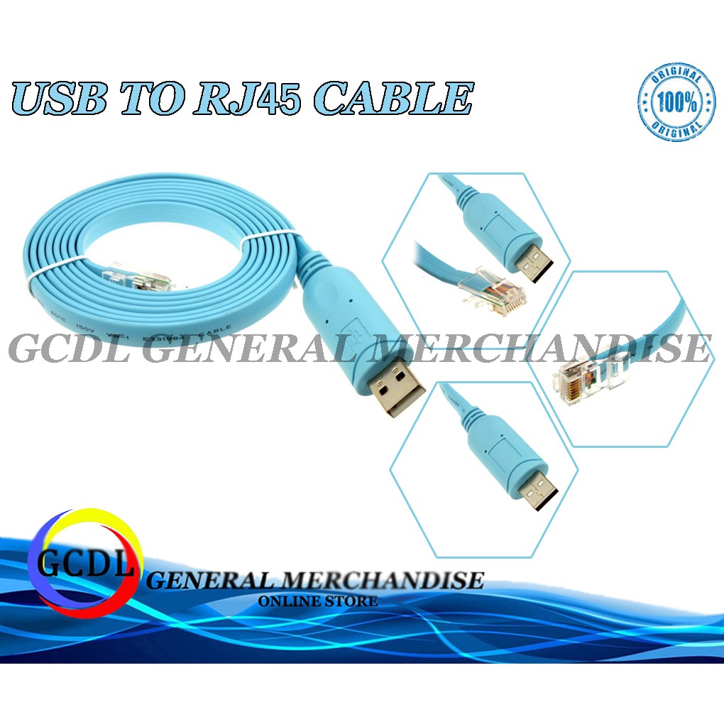 USB to RJ45 Ethernet Console Cable FTDI Chip Cisco Compatible 1.8m ...