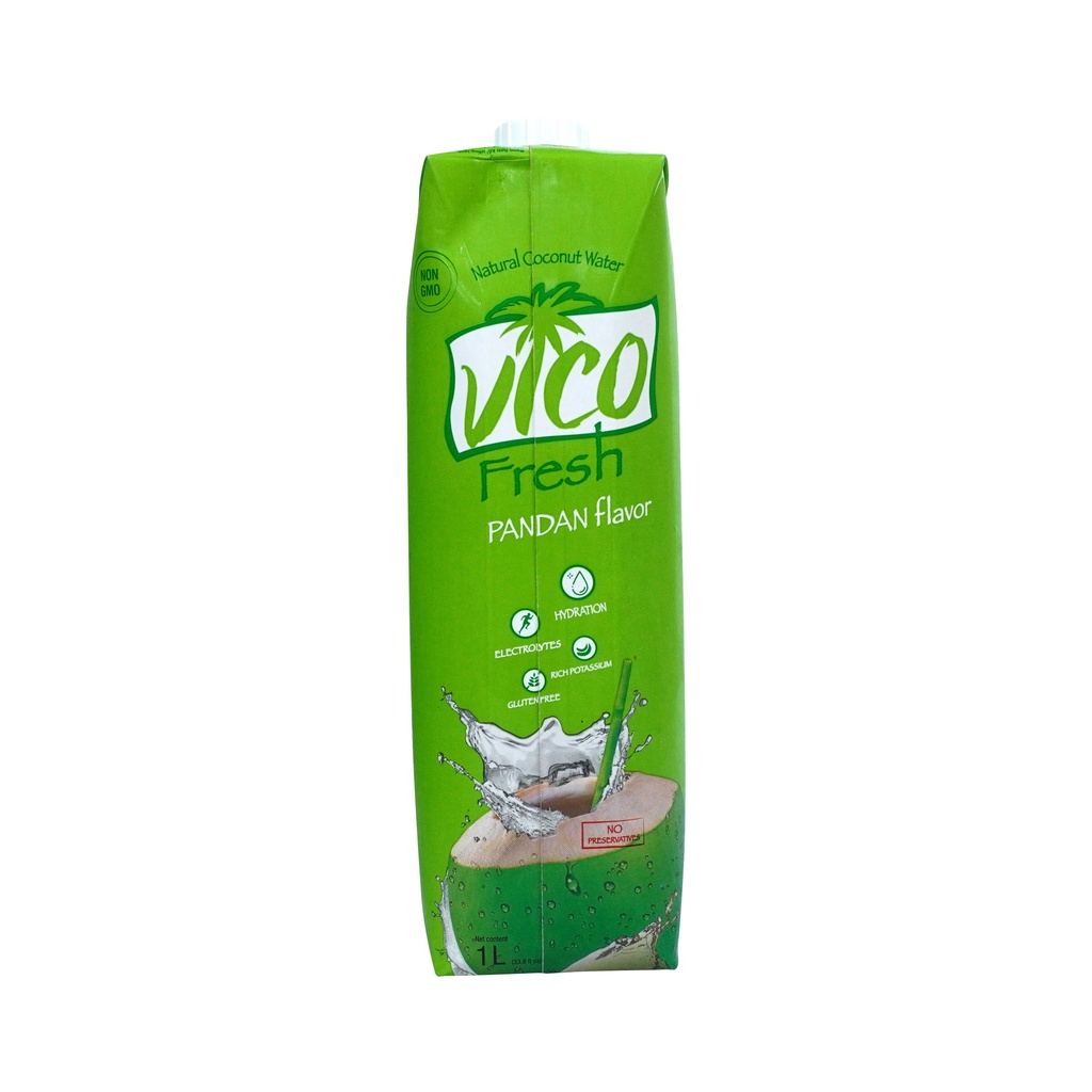 VICO FRESH NATURAL COCONUT WATER PANDAN FLAVOR 1L | Shopee Philippines
