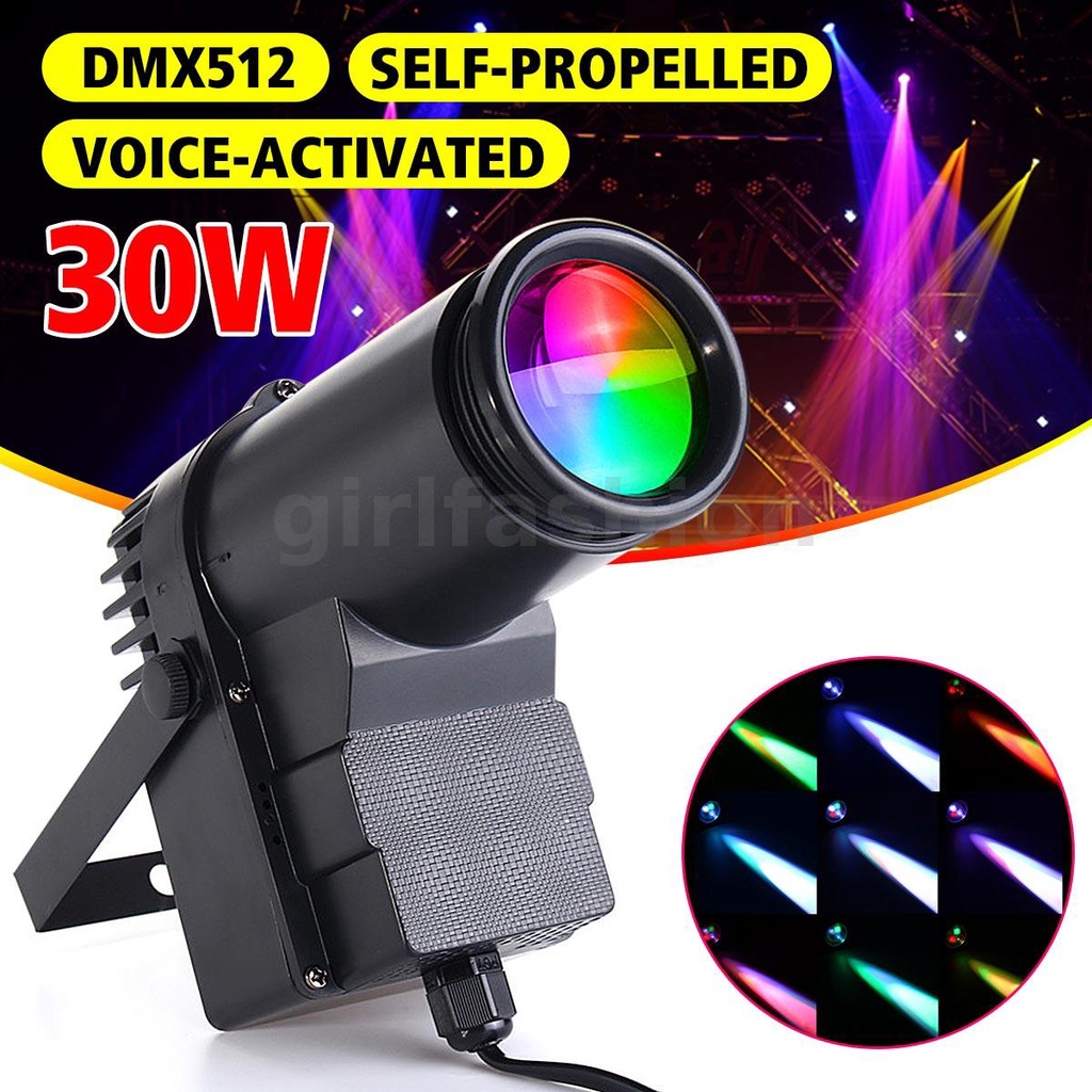 30W LED Stage Light RGBW Pinspot Light Beam Spotlight 6CH DJ DISCO DMX ...