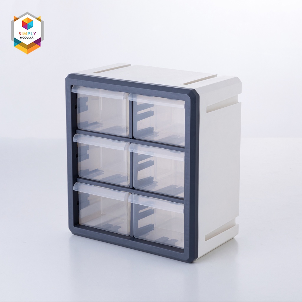 Qubit Hexa2 Cube Mini Desktop Drawer with 6 Transparent Compartments ...