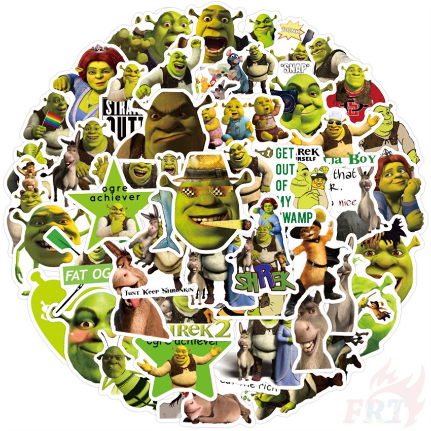 50Pcs/Set Shrek Series 02 Stickers DIY Fashion Mixed Waterproof Doodle ...