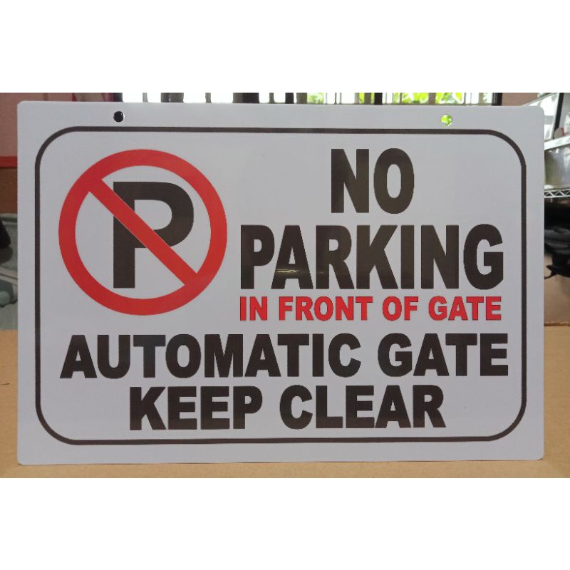 NO PARKING AUTOMATIC GATE KEEP CLEAR Hard PVC Signage 7.8x11 inches ...
