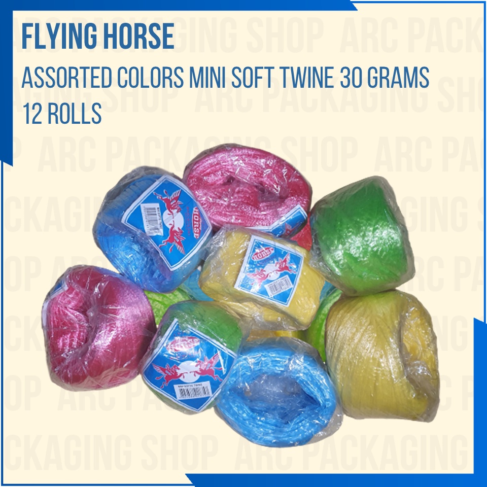 Flying Horse Mini Softie Plastic Twine Assorted Colors 30g - 12 Rolls ...