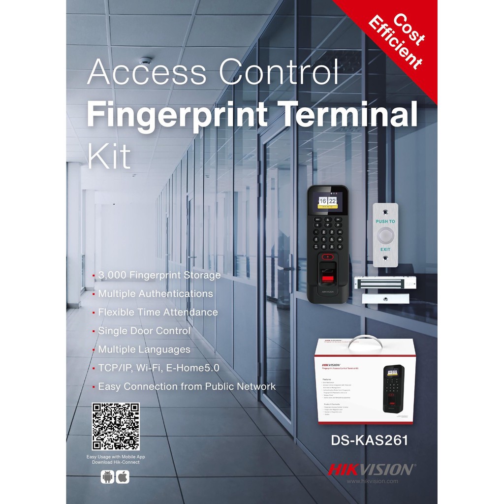 Hikvision DS-KAS261 | Fingerprint Terminal Kit | Access Control Kit ...