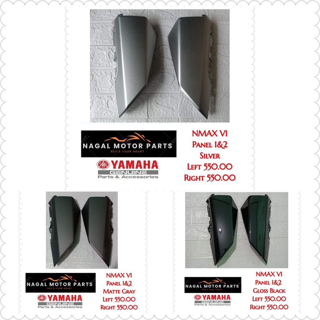 PANEL 1 AND 2 GLOSSY BLACK FOR NMAX V1 YAMAHA GENUINE PARTS | Shopee ...