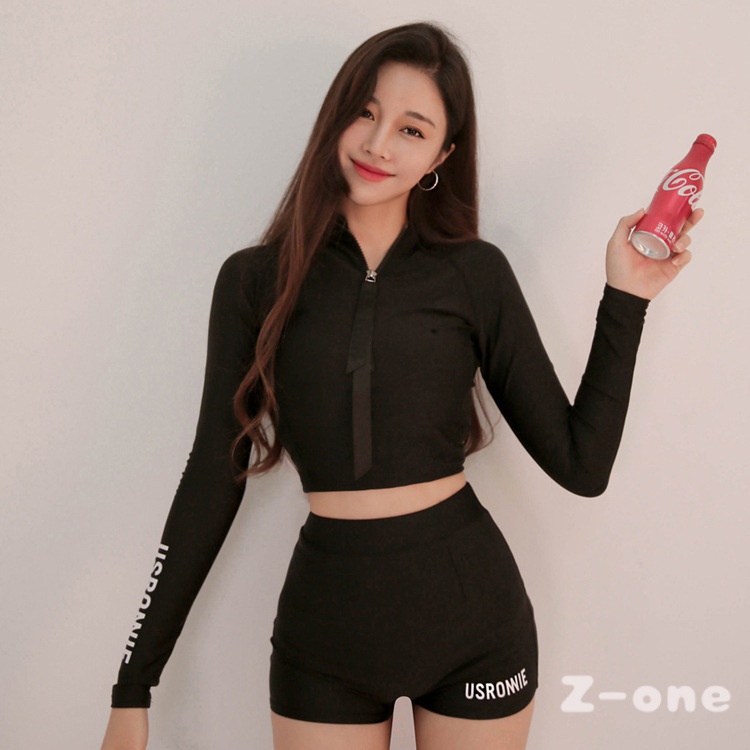 Swimming Suits women Korean Sports Long-sleeved Swimwear Slim Sexy ...