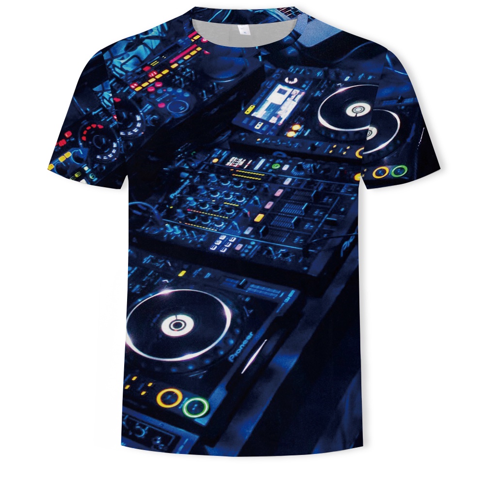 Summer Fashion O Collar Men's T-shirt DJ Live Disco 3D Printed Casual T ...