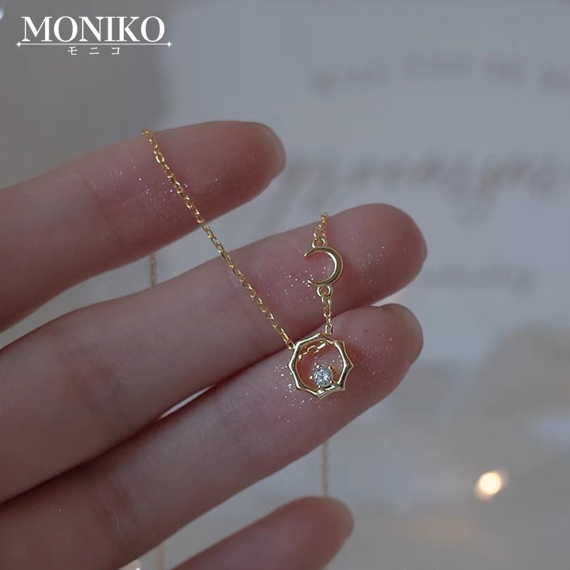 MONIKO Original Design 18k Gold Plated Moon and Star Pendant Universe ...