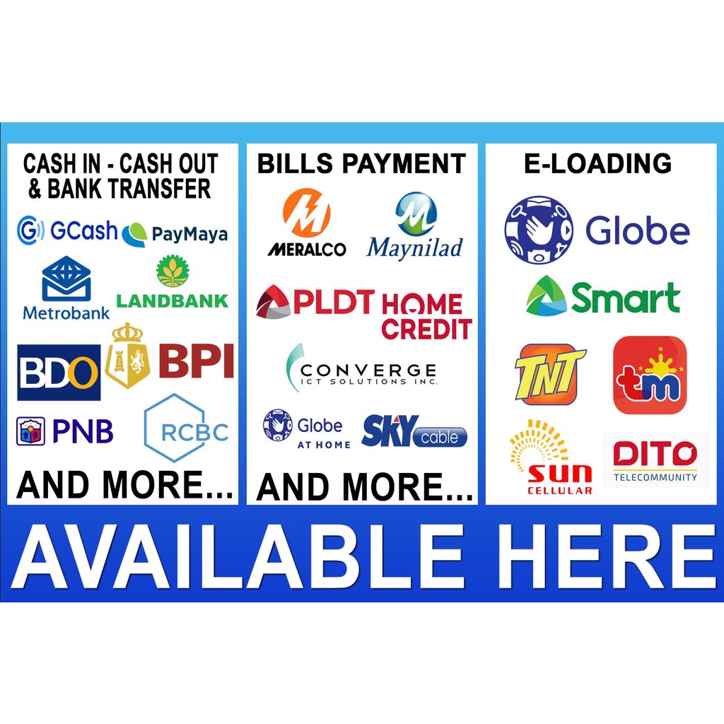 BILLS PAYMENT TARPAULIN AVAILABLE COD | Shopee Philippines