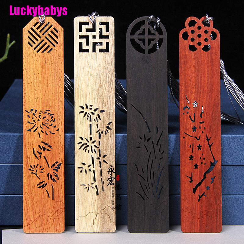 [Luckybabys] Carving Wooden Bookmark Classical Handmade Wood Bookmark ...