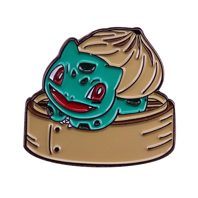 Happy Bulbasaur badge cute game pins pop-culture brooch anime jewelry ...