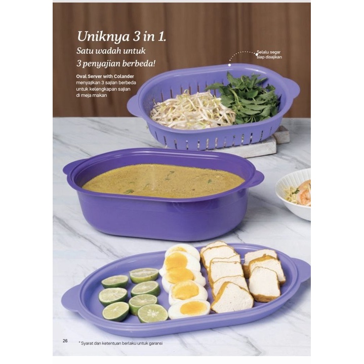 Tupperware Oval Server 2L with Colander (Versatile Container For ...