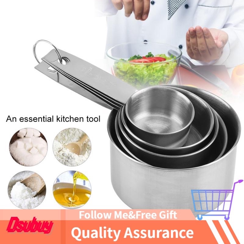 4pcs/ set Measuring Cup in S304 stainless material- 1 cup 1/2 cup 1/3 ...