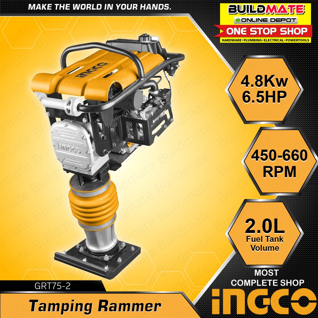 INGCO Tamping Rammer 4.8KW GRT75-2 6.5HP •BUILDMATE• IPT DBS | Shopee ...