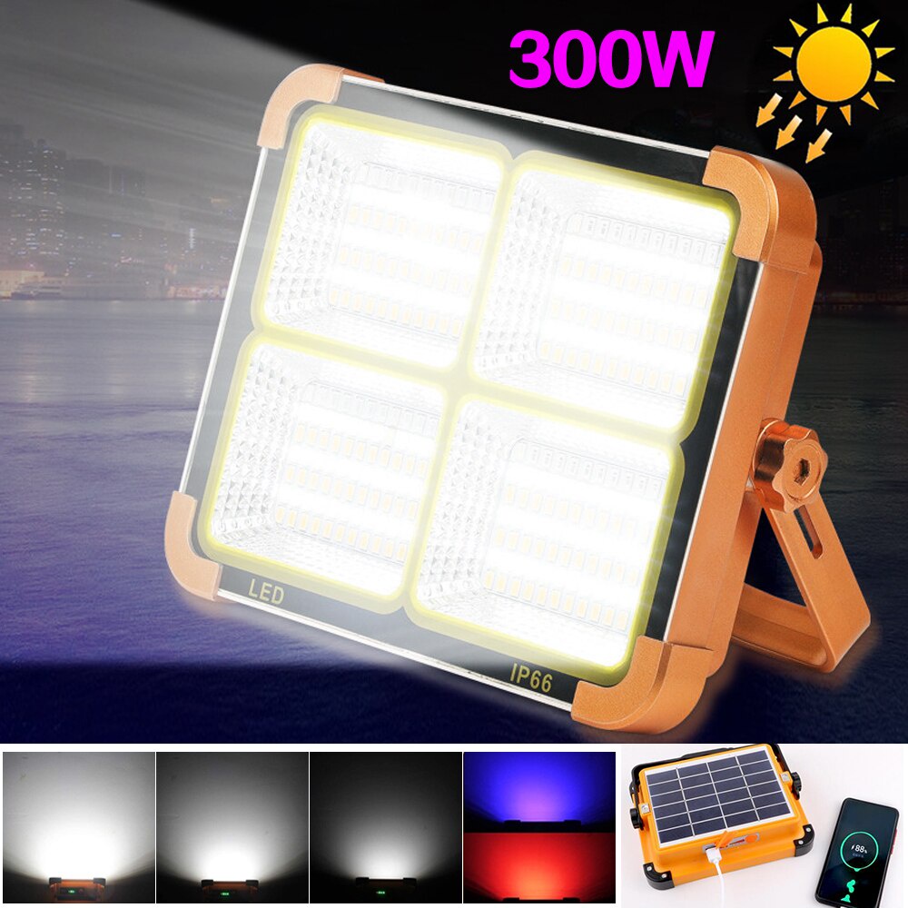 Floodlight 300W Portable Spotlight Flood Light Outdoor Rechargeable LED ...