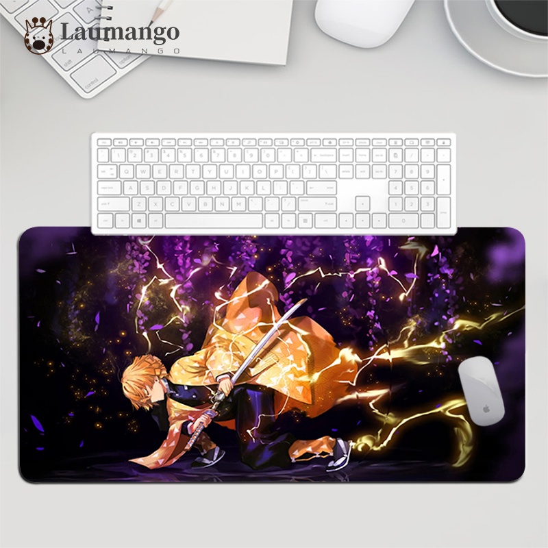 Extended Desk Mat Rubber Keyboard Demon Slayer Accessories Mouse Ped ...