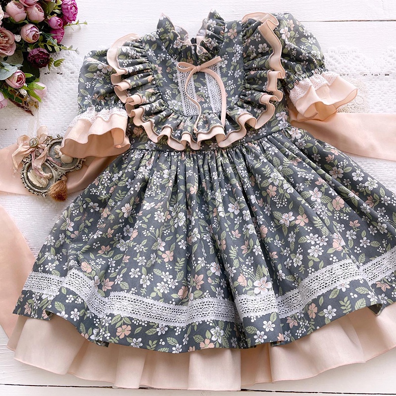Baby Girls Dress Lace Birthday Party Lolita Dresses for Kids Retro ...