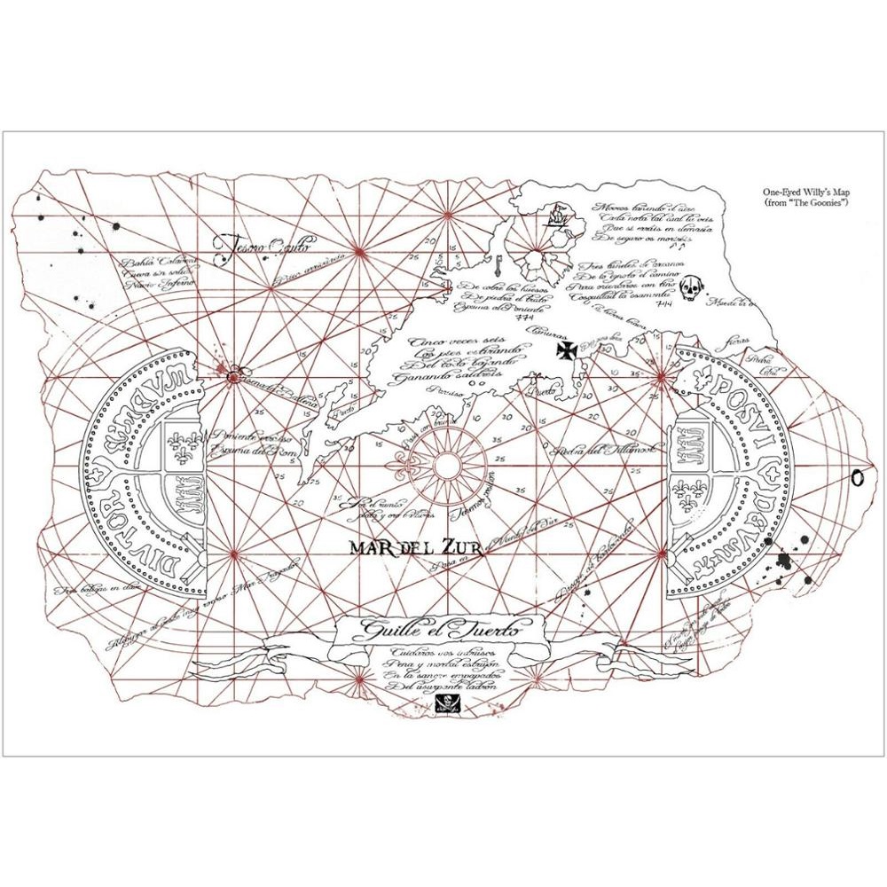 Goonies Map Art print Silk poster Home Wall Decor | Shopee Philippines