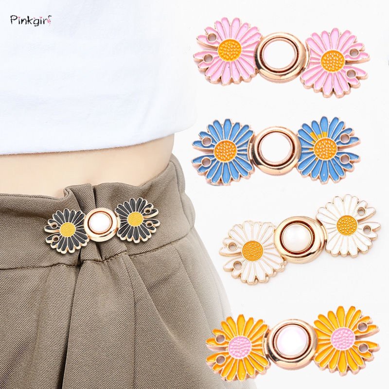Daisy Waist Jewelry Clothes Buttons Korean Style Jewelry Waist Buckle ...