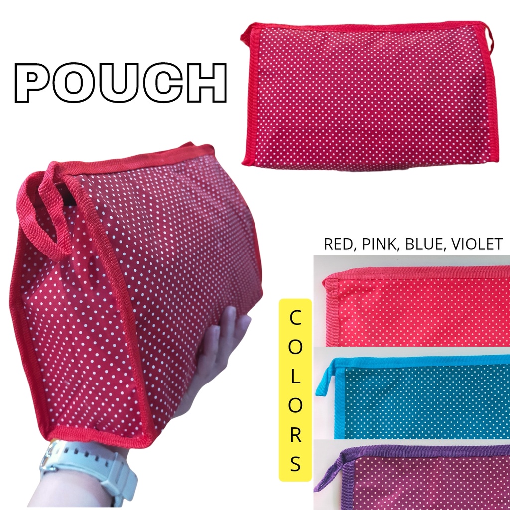 Quality Pouch Organizer Polka Dots Travel Bag Makeup Gadget Pouch Blue Pink Violet Red Zipper ...