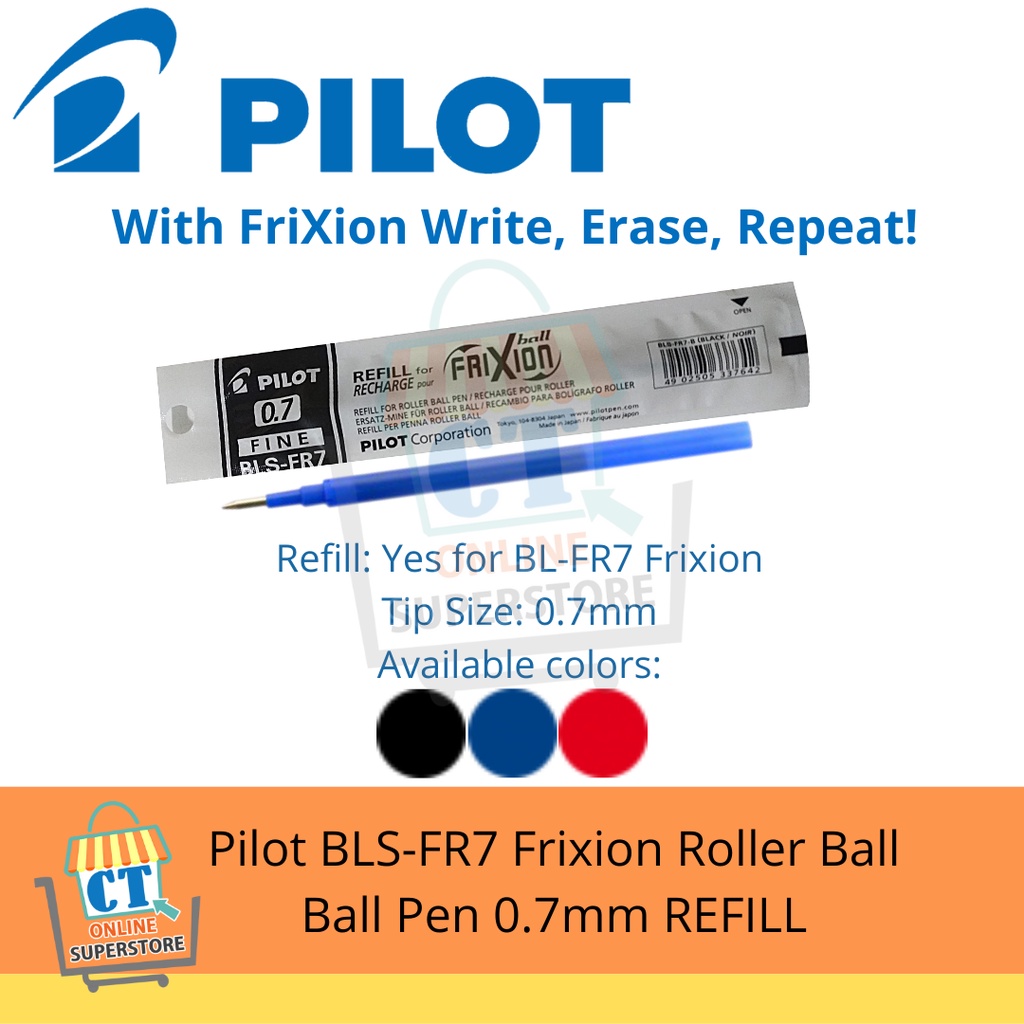 Pilot BLS-FR7 Frixion Roller Ball Pen 0.7mm REFILL | Sold per pc ...
