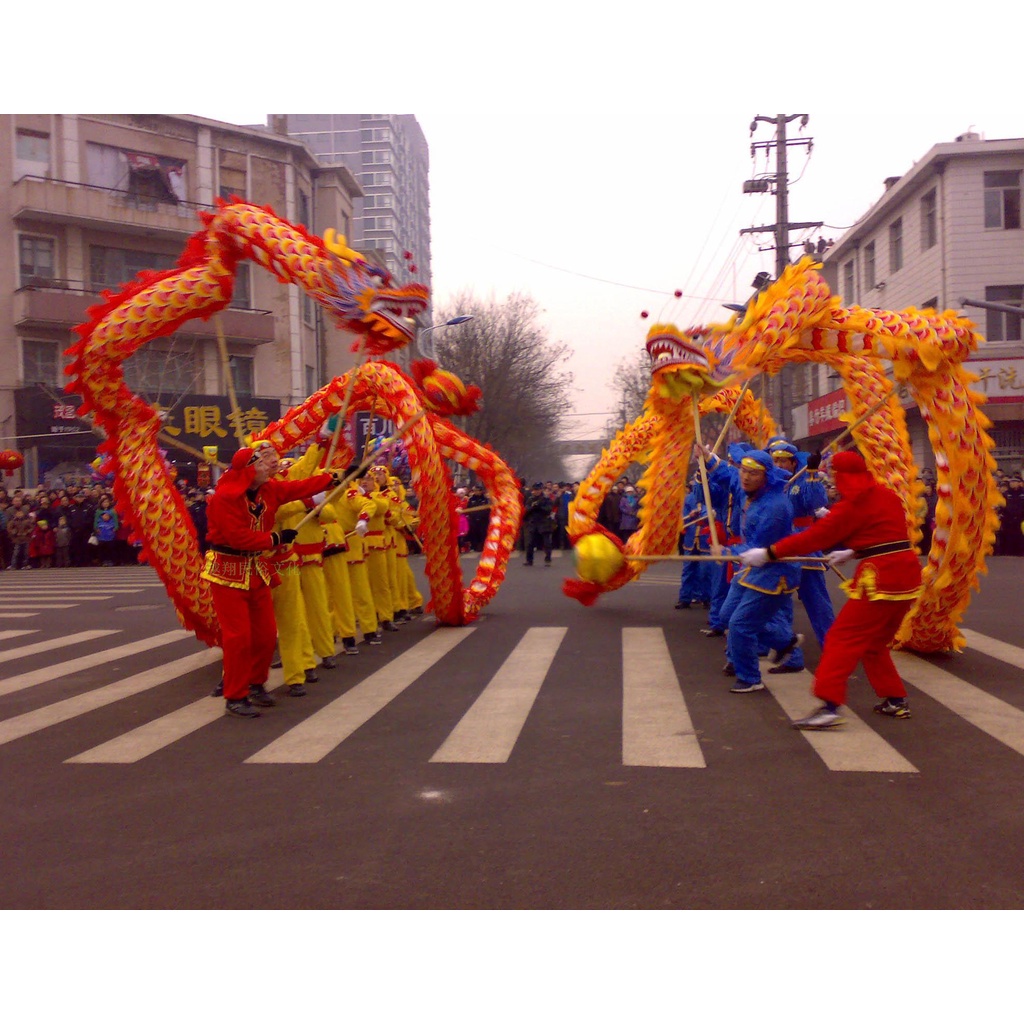 Dragon Dance Golden 4m Size 5 Costume 4 Players Children Stundent ...