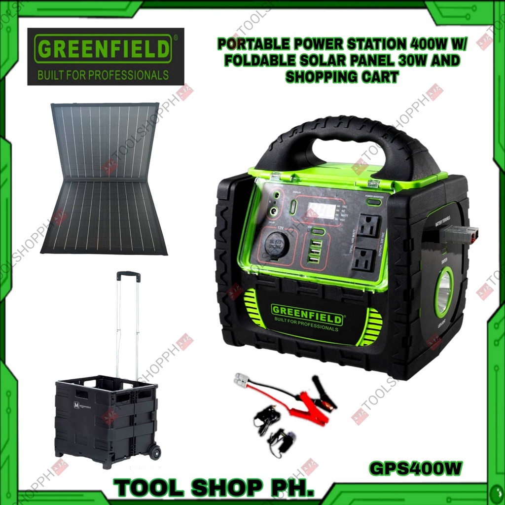 GREENFIELD 400W Rechargeable Power Station GPS400W with 30W Foldable ...